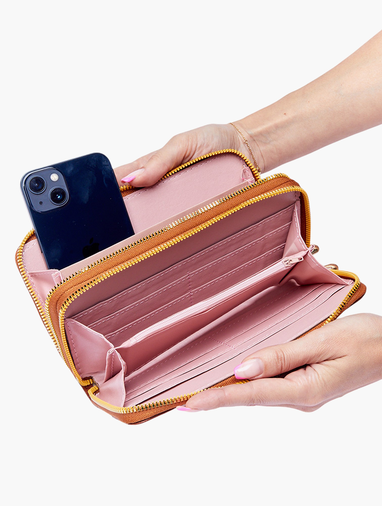 MyRunway | Shop Scotty Bags & Co. Ipanema Sand The Freddo Double Zipper Purse for Women from ...